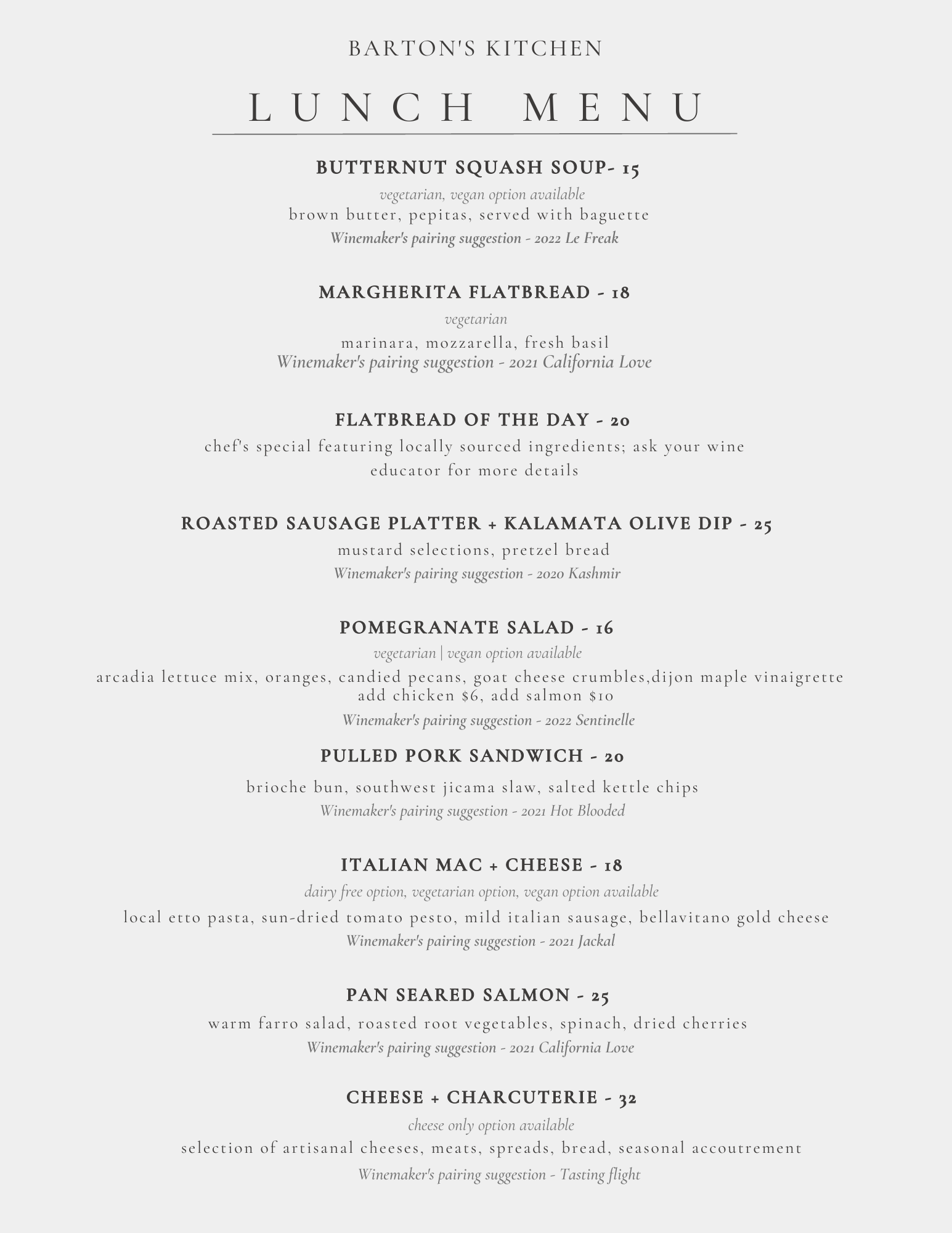 Barton's Kitchen | Barton Family Wines