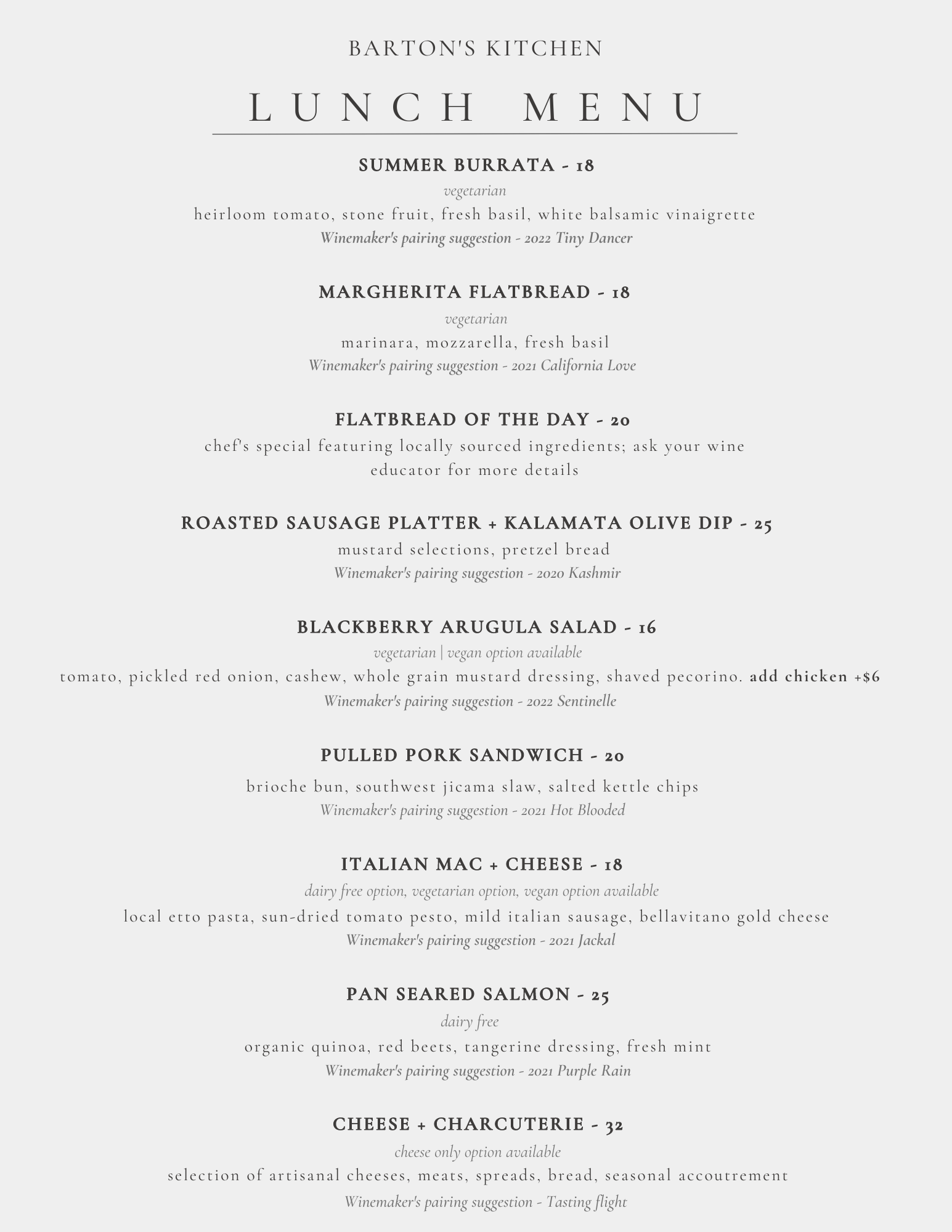 Barton's Kitchen | Barton Family Wines